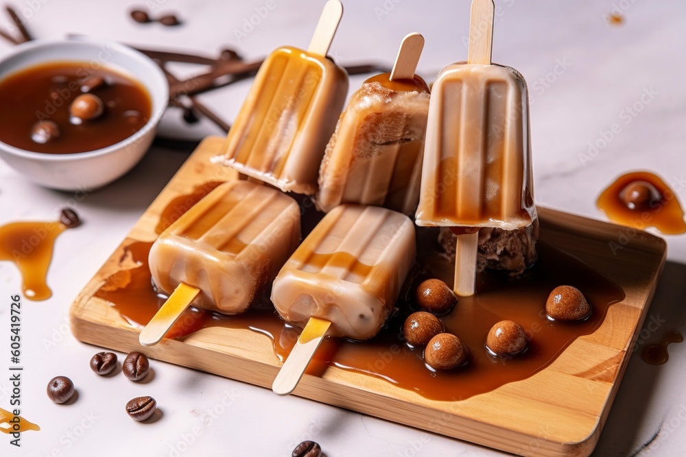 Tapioka latte popsicles. Frozen tapioca boba balls coffee frappe, ice ...