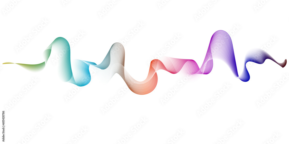 Abstract colorful wave and curve lines with technology background ...