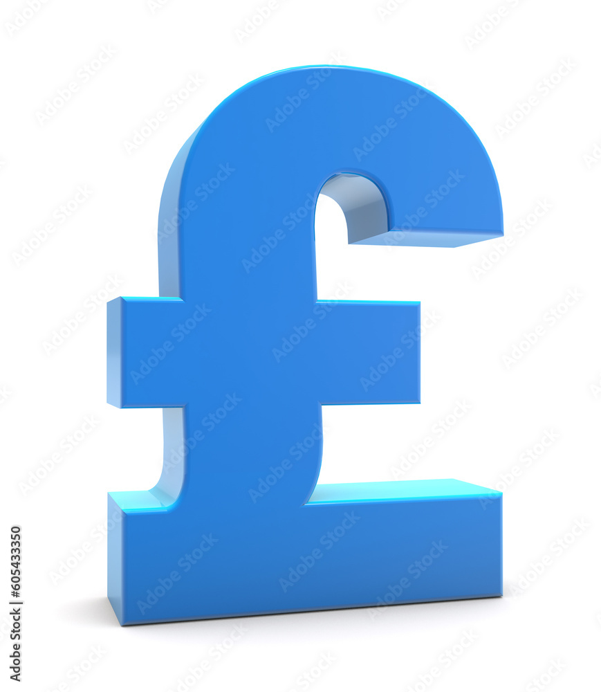 Blue Pound 3d isolated on white background. 3d pound sign 3d. 3D ...