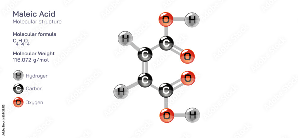 Maleic acid molecular structure formula. Periodic table structural ...