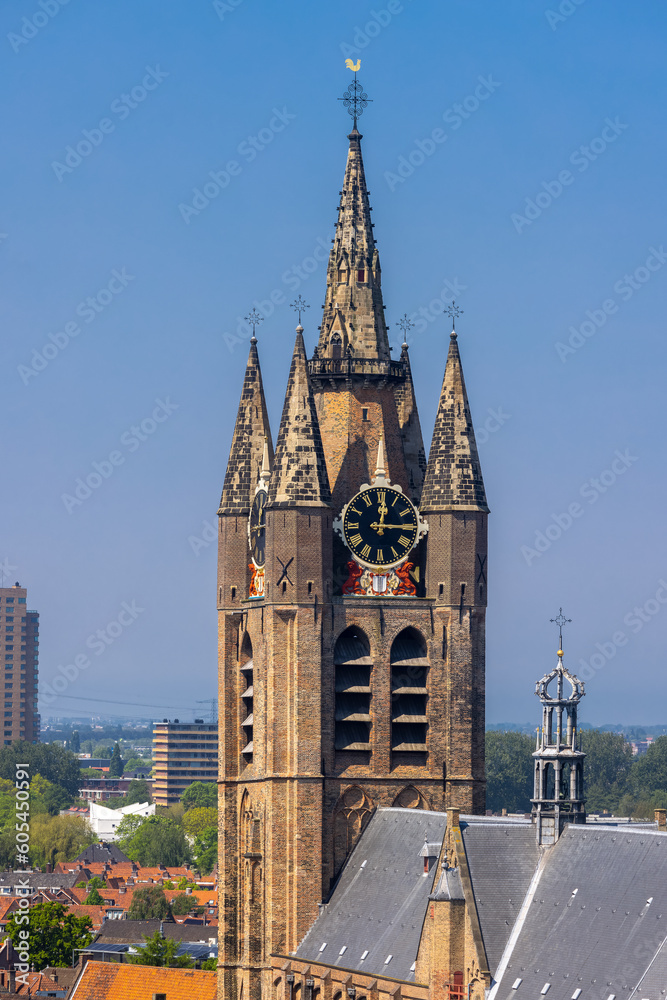 Oude Kerk, is a historic church in Delft, Netherlands, is a 75-meter ...