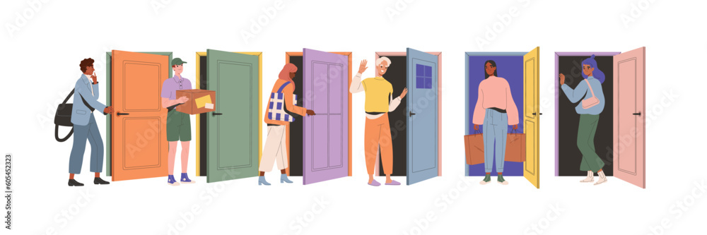 People open doors. Characters come and go through doorways and ...