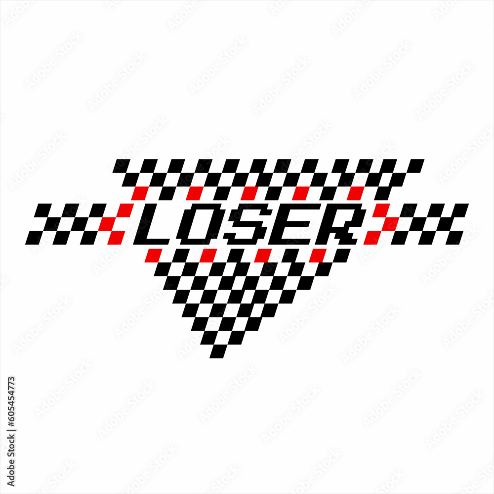 Vetor de Loser template design with checkered flag forming down arrow ...