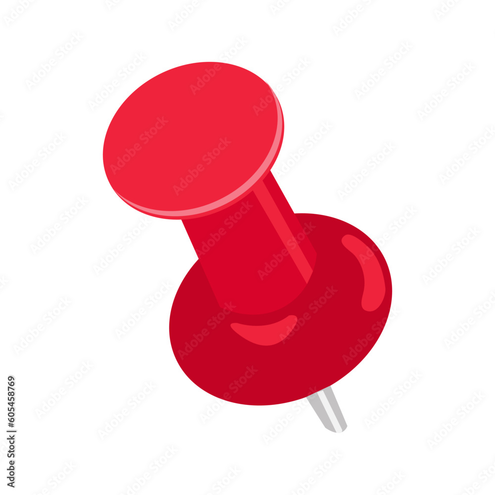 Thumbtack icon. Thumb tack office supply. Pin button with flat head for ...