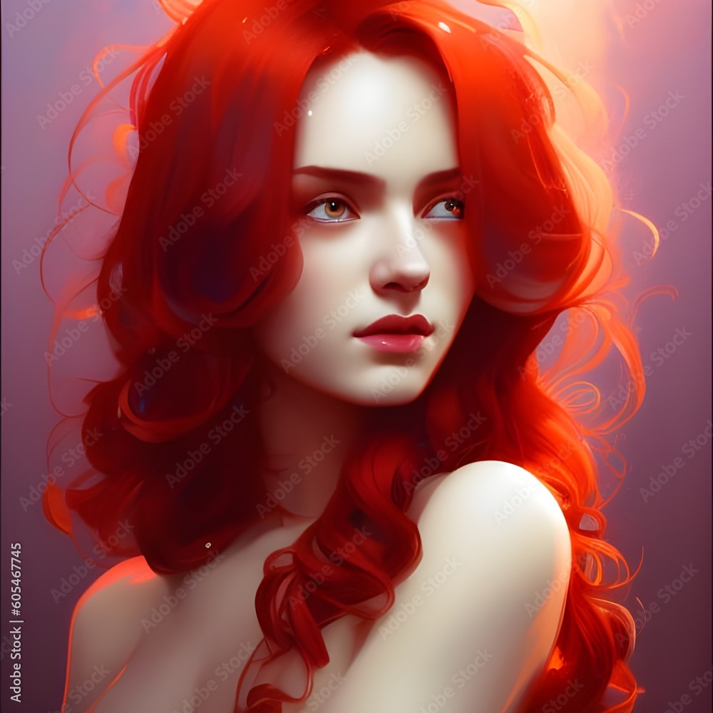 red hair blue eyes alluring beautiful women generative ai, red hair ...
