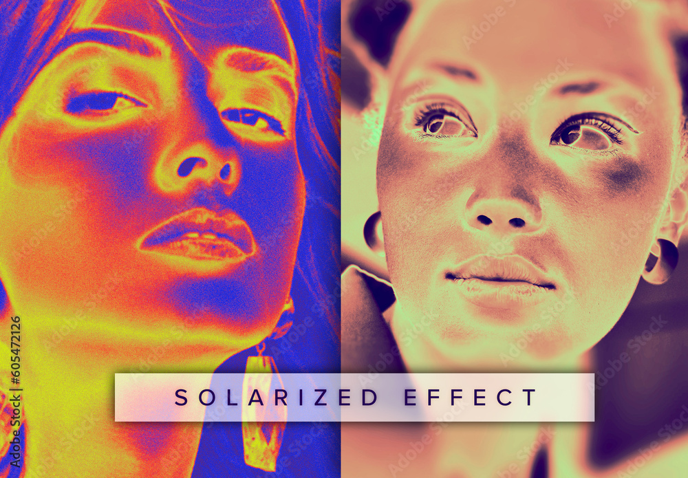 Set of Solarized Photo Effects Stock Template | Adobe Stock