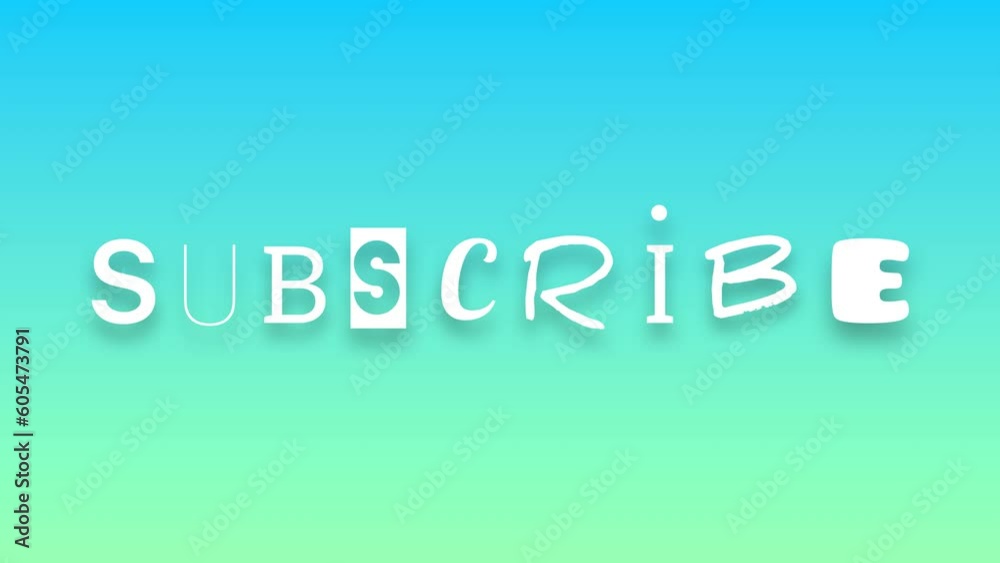 Animated subscribe button, word subscribe written in multiple fonts ...