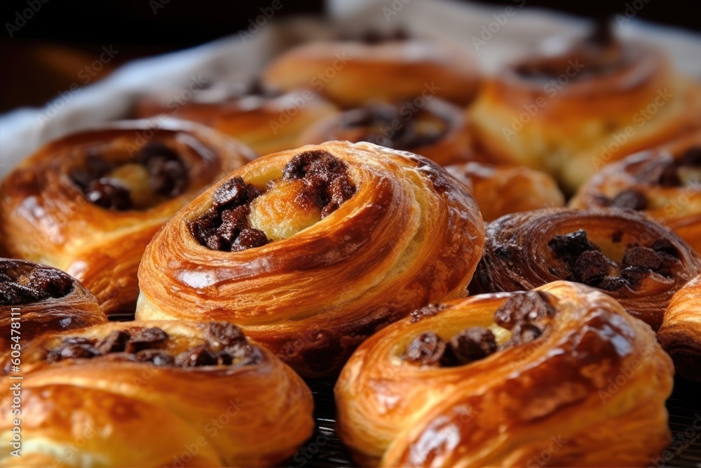 Viennoiserie with choco chips Viennoiserie are French baked goods made ...