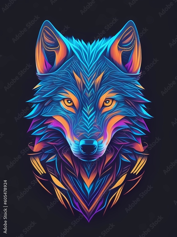 Beautiful wolf artwork Stock Illustration | Adobe Stock