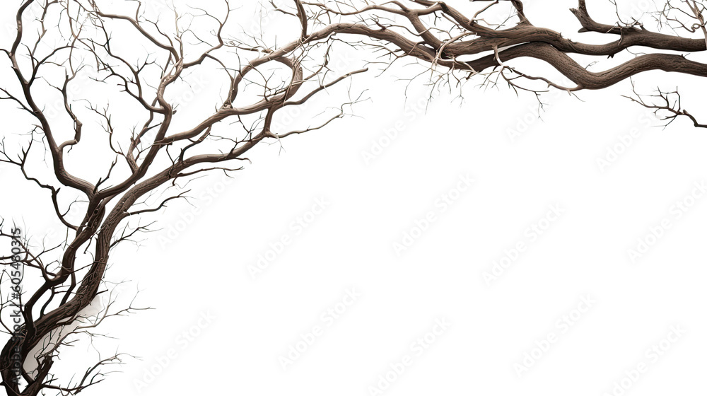 twisting branches as a frame border, isolated with copyspace Stock ...