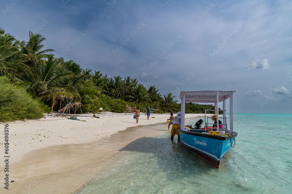 White sand beach, Parali 1 island, Lakshadweep archipelago, Union ...