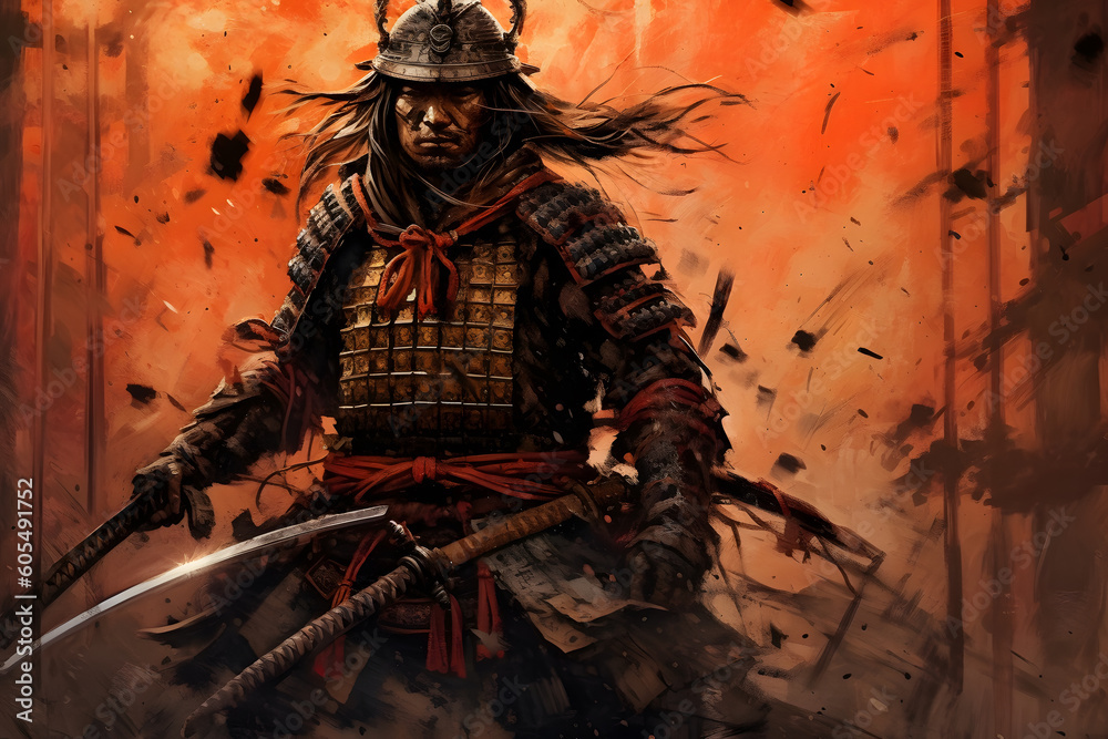 samurai wielding a katana, capturing the intensity and honor in their ...