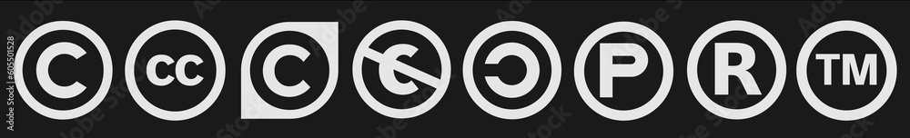 Copyright Symbols - Ai Illustrator Stock Vector | Adobe Stock