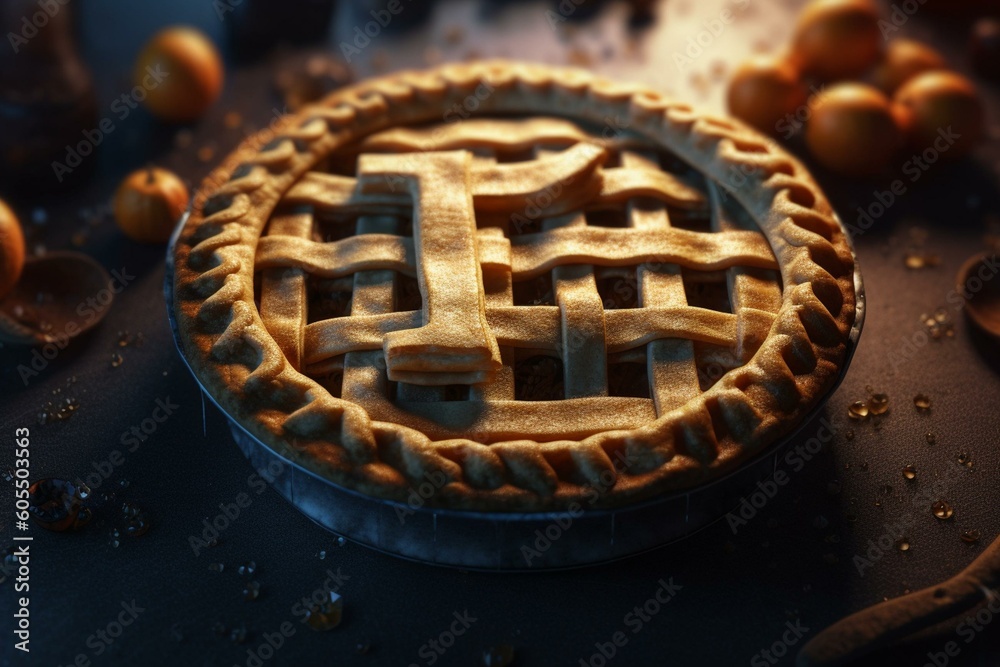 A pie shaped like the mathematical symbol pi - a 3D model creation ...