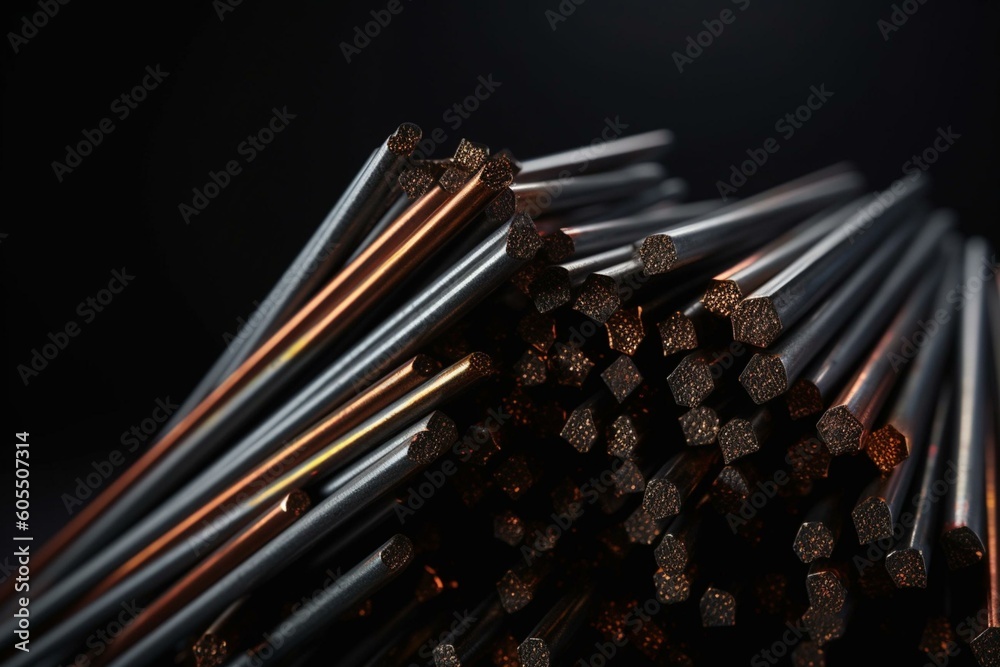 Collection of welding rods on plain background. CGI rendering ...
