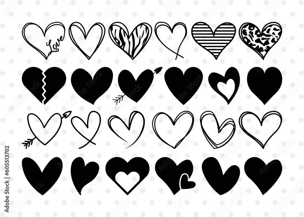 Vektorová Grafika „hand Drawn Love Svg Cut Files Love Silhouette
