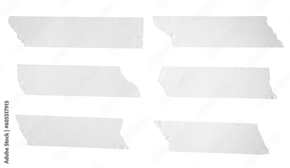 Set of horizontal masking or sticky tape, top view, isolated ...