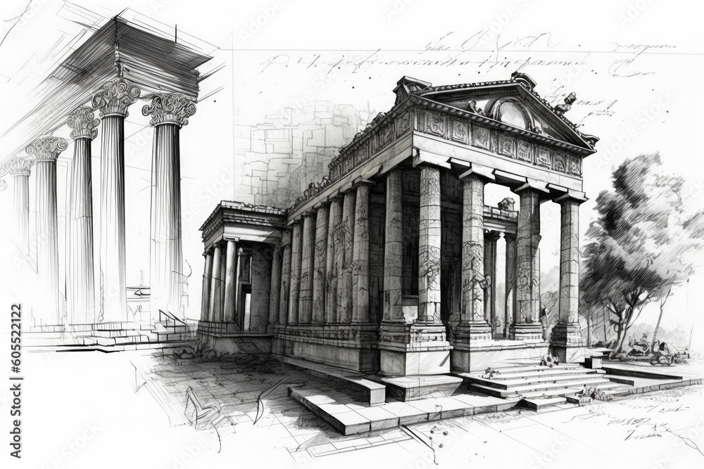 Roman Architecture Drawing Roman Architecture