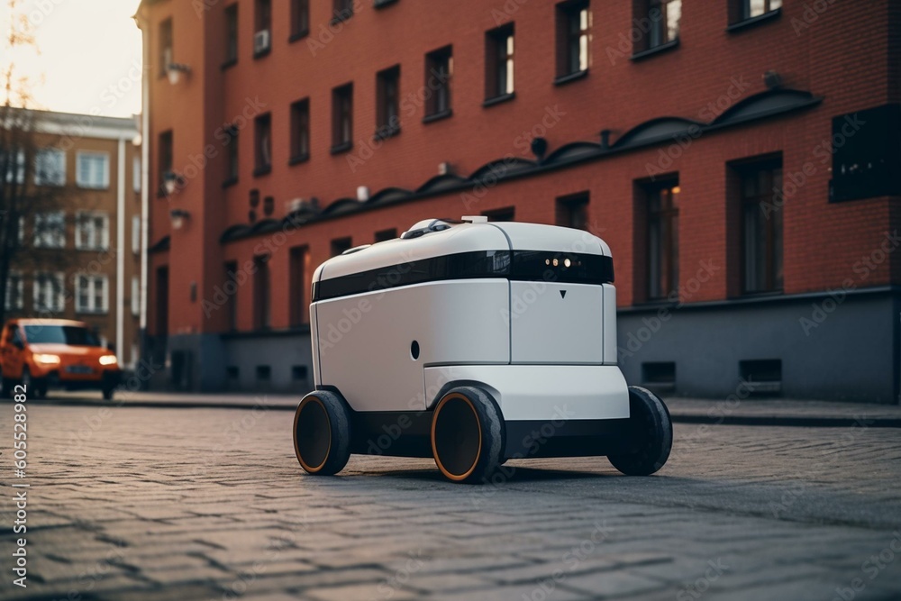 Autonomous delivery robot in Tallinn, Estonia. Innovative business ...