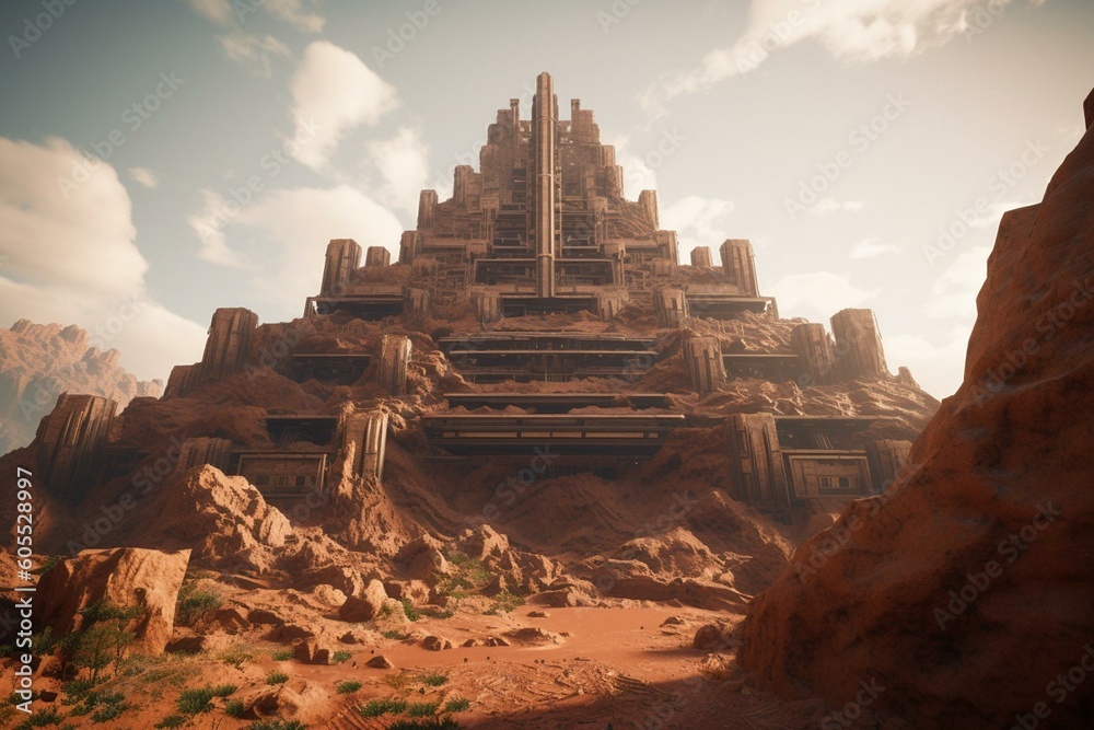 Witness the intricate Mars community with pyramid-like building ...