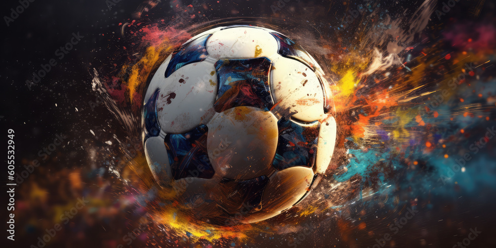 tv screensaver soccer ball running on a soccer field, generative AI ...
