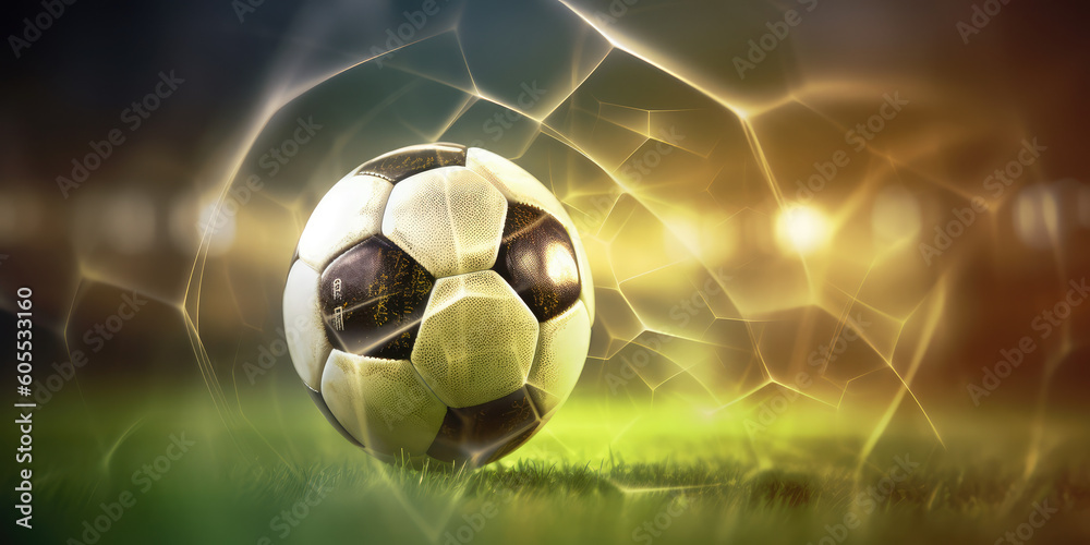 tv screensaver soccer ball running on a soccer field, generative AI ...