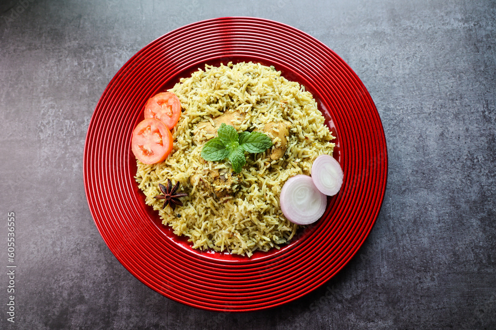 Chicken biryani Spicy Indian Malabar biryani Hyderabadi biryani Dum ...