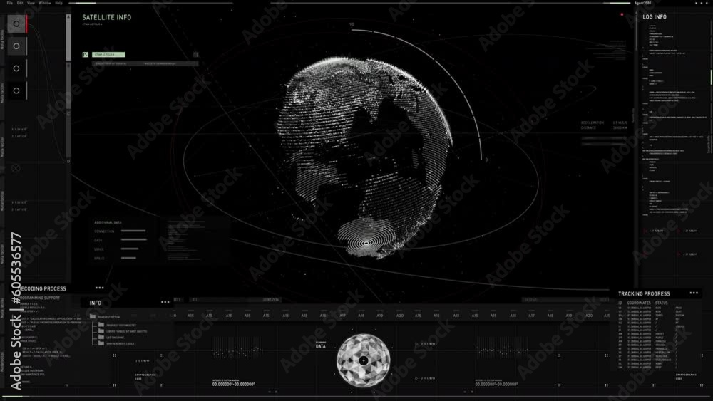 Orbital satellite technology is used for projection of digital earth ...