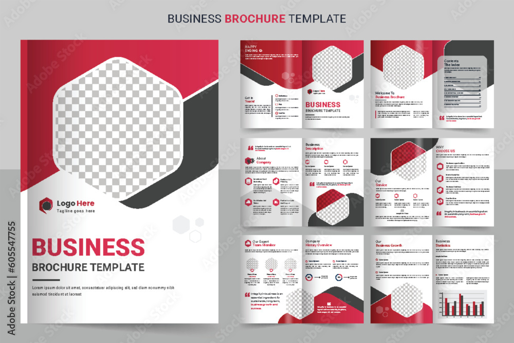 Corporate brochure template layout design, minimal business brochure ...