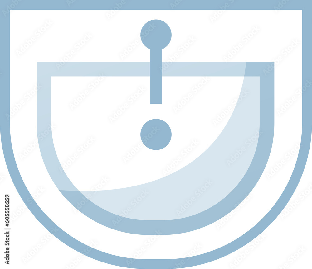 Wash basin, sink for bathroom, toilet top view. Equipment for interior ...