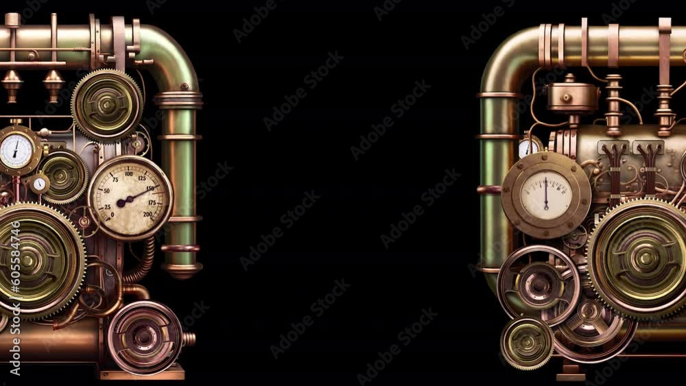 Background For Titles In The Form Of Old Steam Engines. Animation On ...