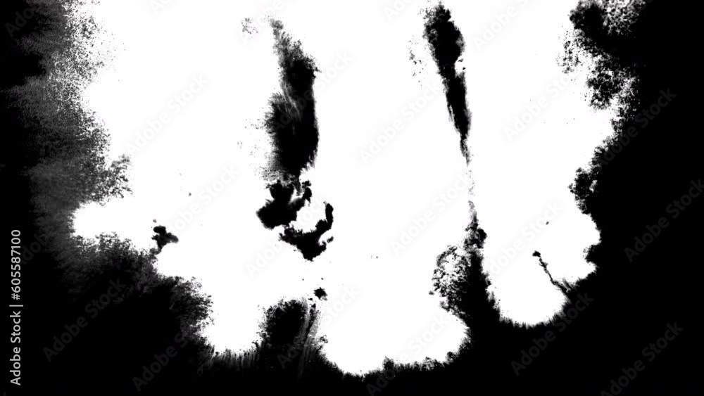 Ink splatter brush stroke transition abstract ink brush slow motion ...