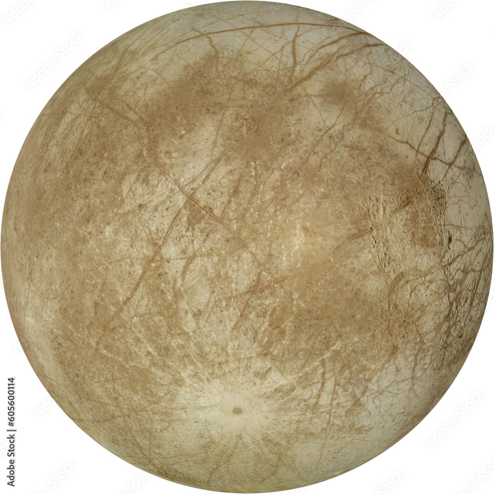 Europa planet moon of the planet Jupiter in natural colours isolated on ...
