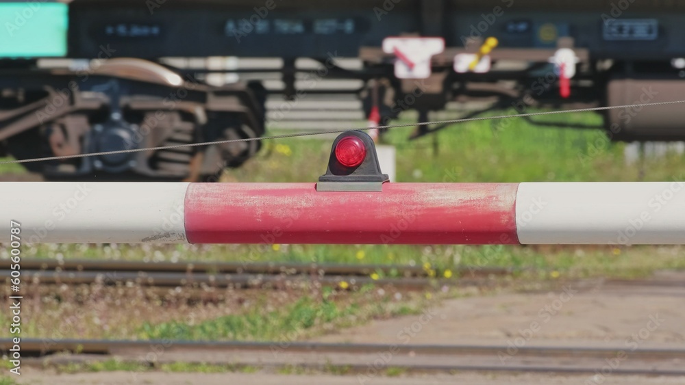 Level Crossing Intersection of Railway Line and Road with Lowered ...