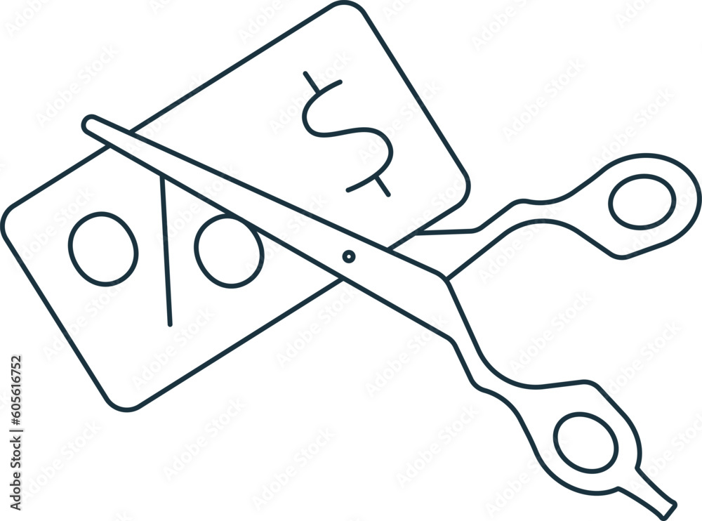 Tax exemption icon. Monochrome simple sign from common tax collection ...