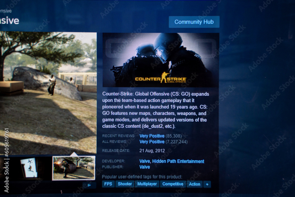 Counter Strike: Global Offensive PC game poster on Steam game store ...