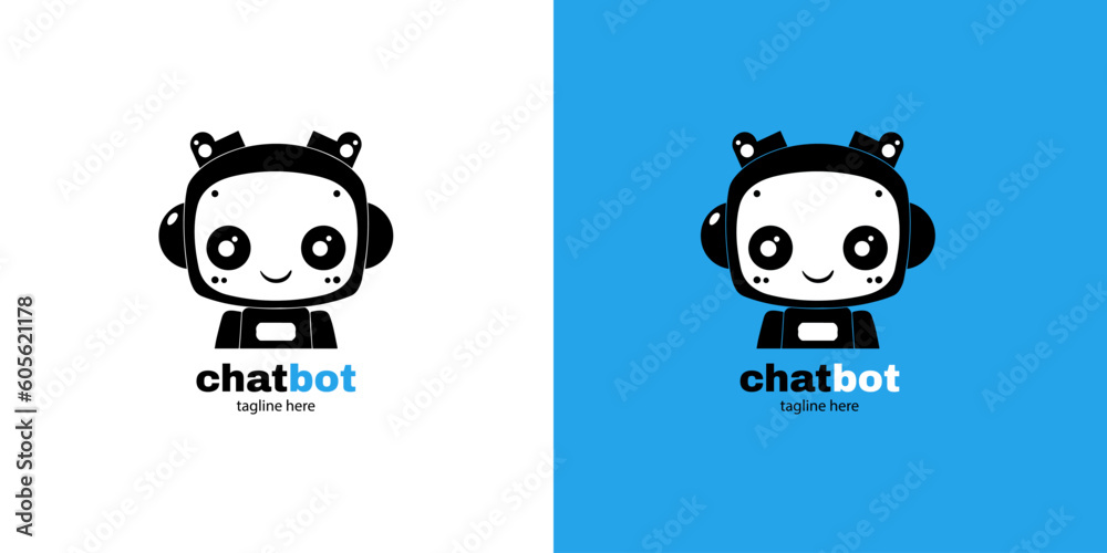 Robot chatbot head icon sign design vector illustration on white and ...