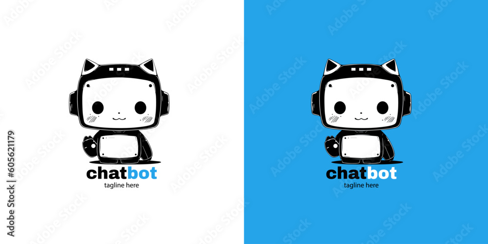 Robot chatbot head icon sign design vector illustration on white and ...
