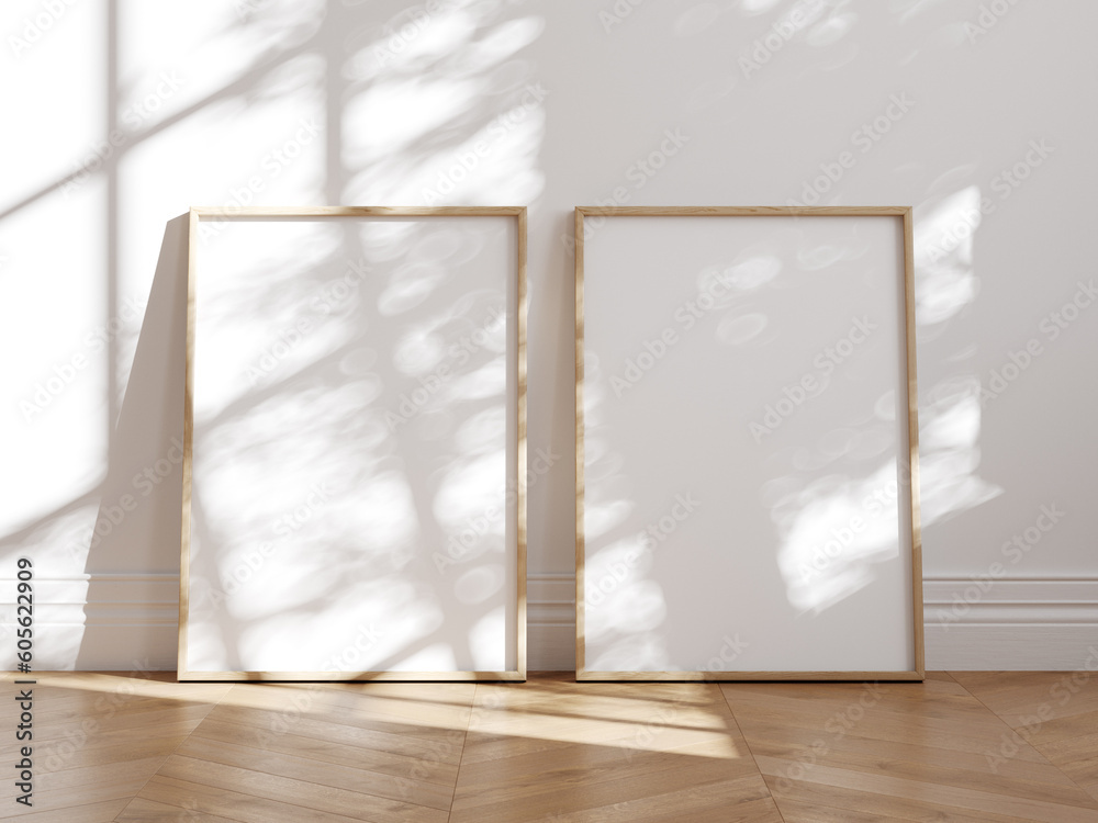 Mockup poster frame close up, 3d render Stock Illustration | Adobe Stock