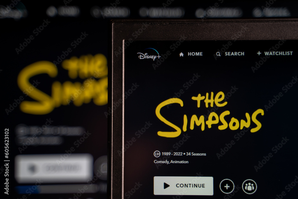 The Simpsons tv series poster on Disney Plus site. The Simpsons is an ...