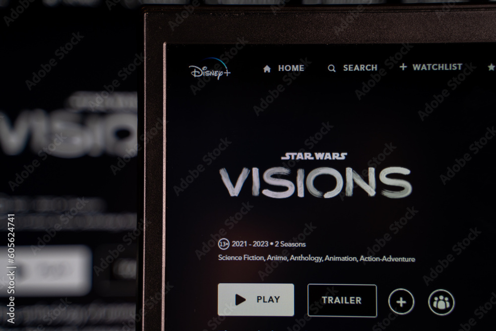 Star Wars Visions tv series poster on Disney Plus site. Star Wars ...