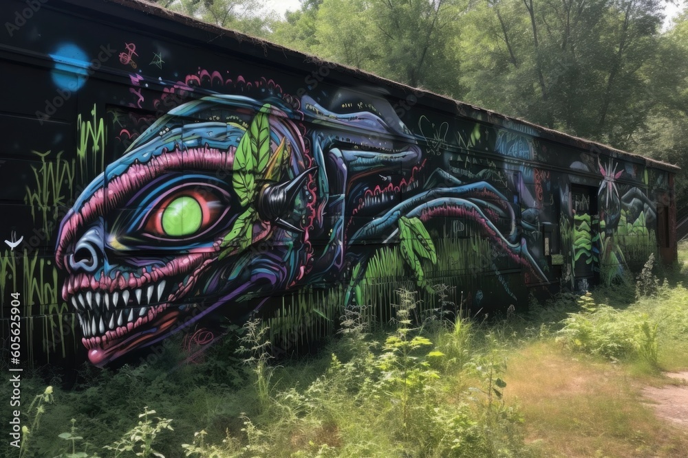 alien graffiti artist combines human and alien elements into one ...