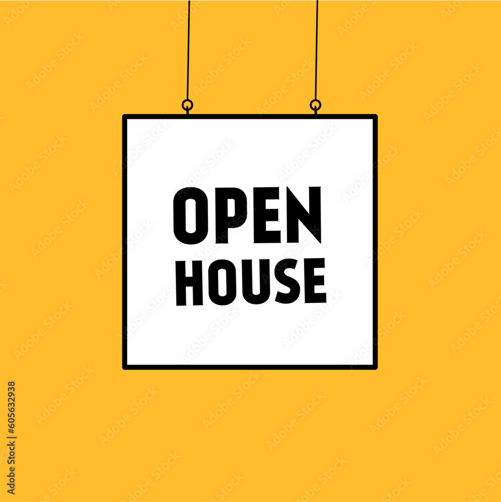 Open house banner template. hanging poster design. Vector for ...