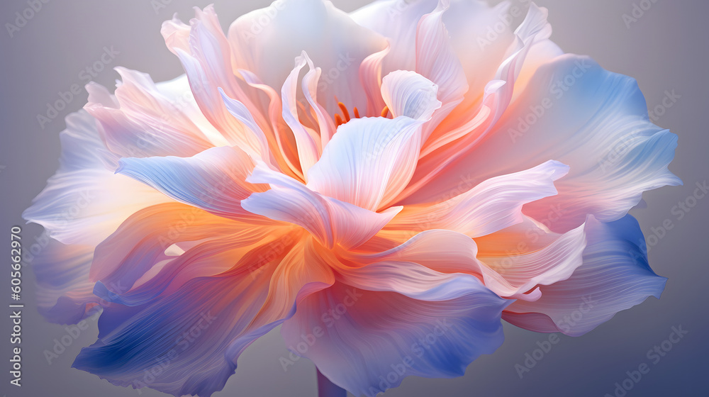 Digital technology transparent colorful flowers abstract graphics ...