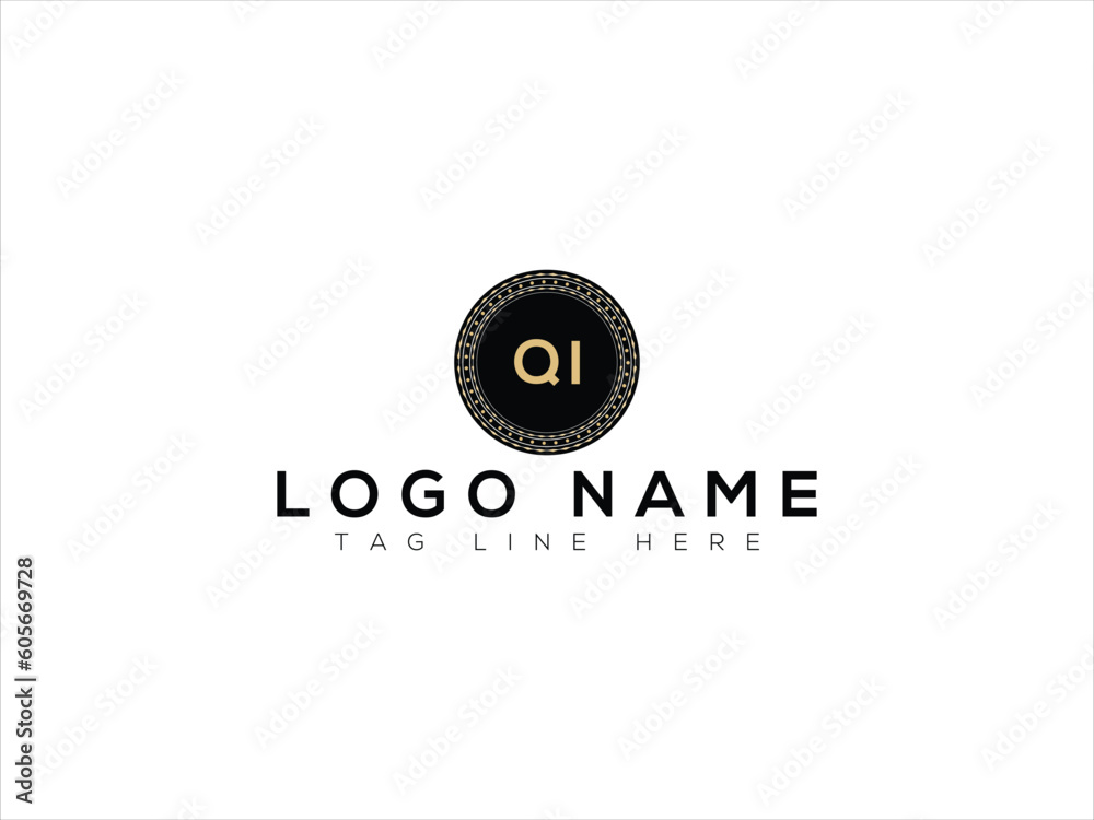 QI IQ Letter circle Initial Logo Design Template Vector Illustration ...
