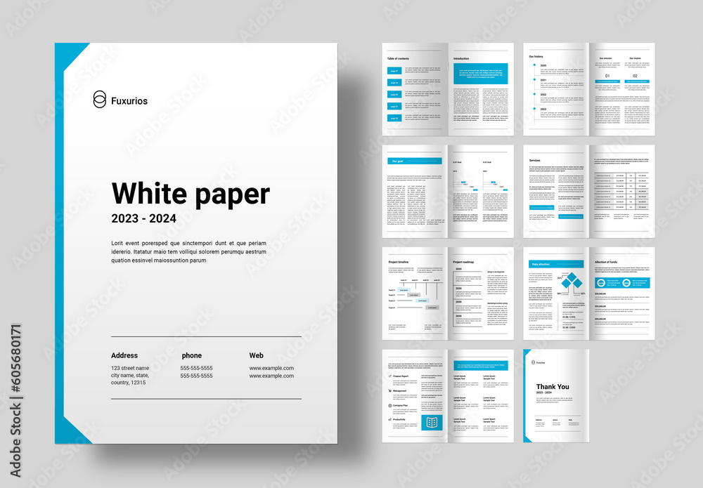 White Paper Layout Stock Template | Adobe Stock