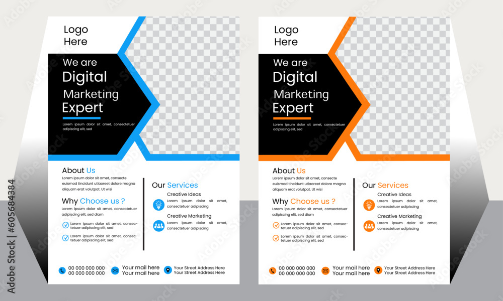 modern brochure flyer design template, poster report leaflets ...