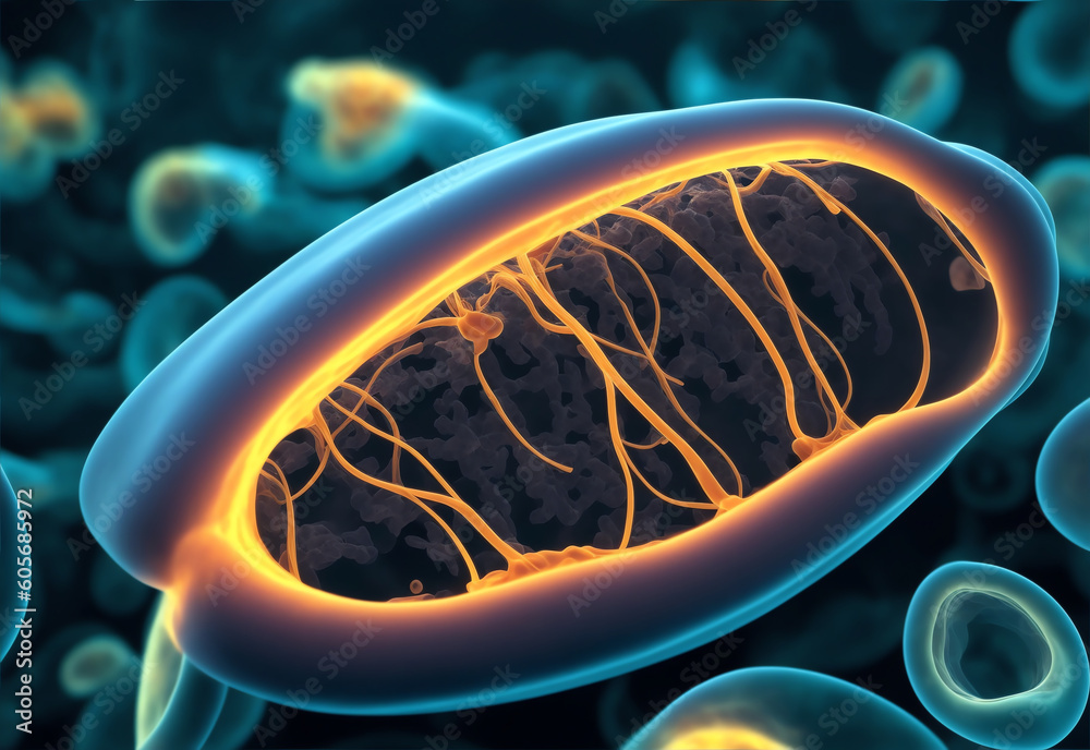 Microscopic view of an mitochondria from Generative AI Stock ...