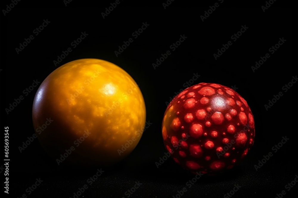 Comparison of red supergiant and yellow dwarf stars isolated on black ...
