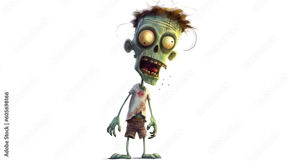 Scary Zombie - Horror Concept on Transparent Background PNG Stock ...